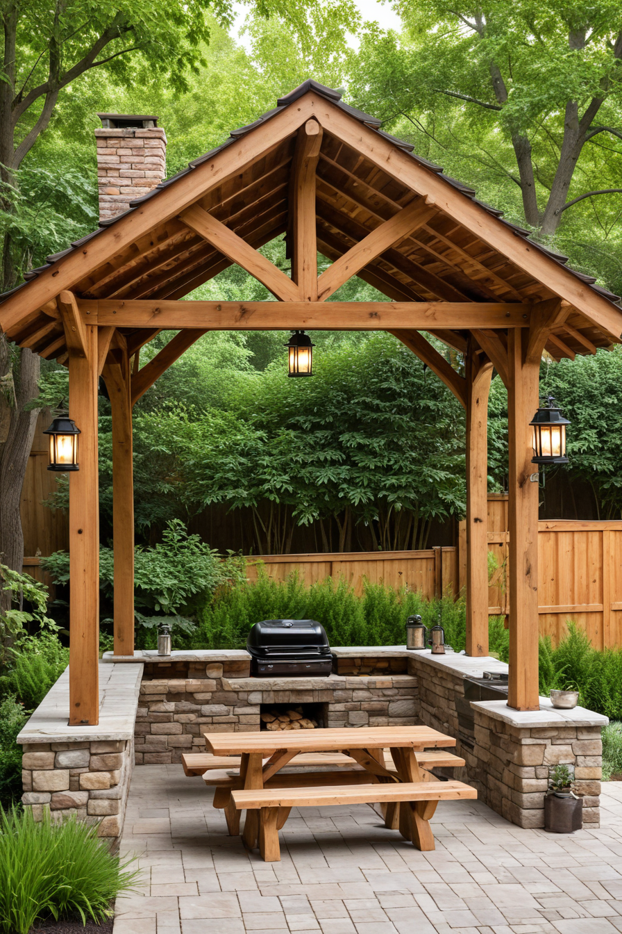 49 Outdoor BBQ Area With Roof Ideas To Elevate Your Backyard Space