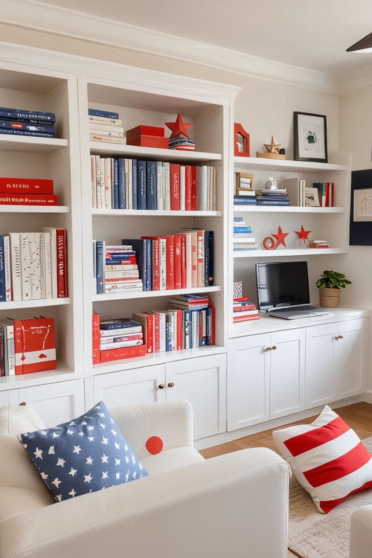 65 4th Of July-Inspired Bookshelf Decor Ideas To Celebrate In Style