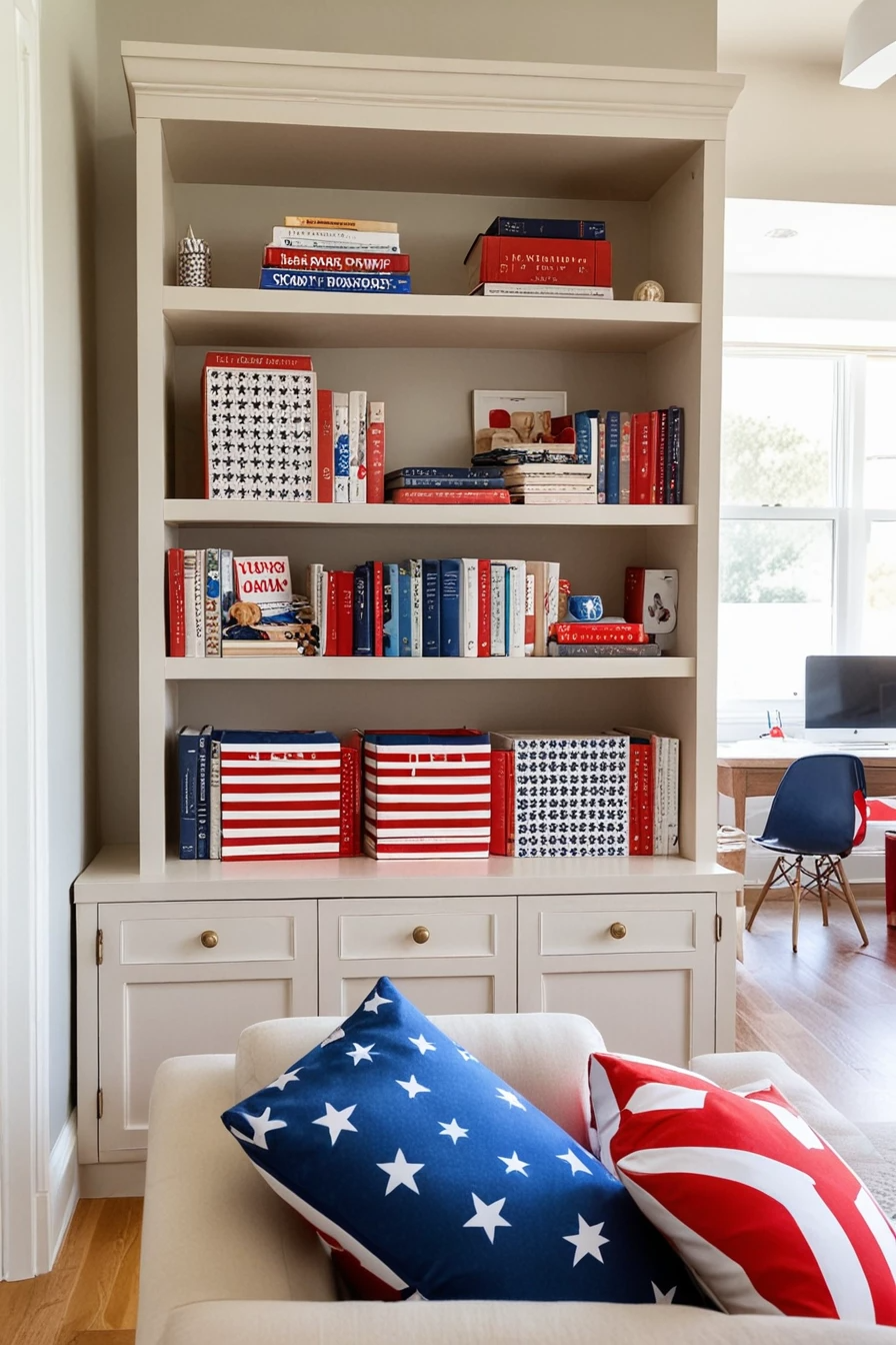 65 4th Of July-Inspired Bookshelf Decor Ideas To Celebrate In Style