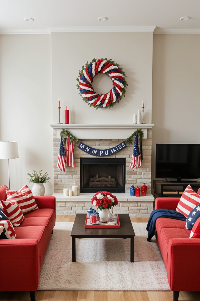 61 Themed Living Room Decor Ideas for the 4th of July