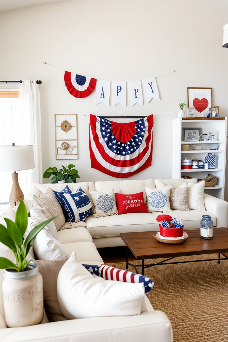 61 Themed Living Room Decor Ideas for the 4th of July