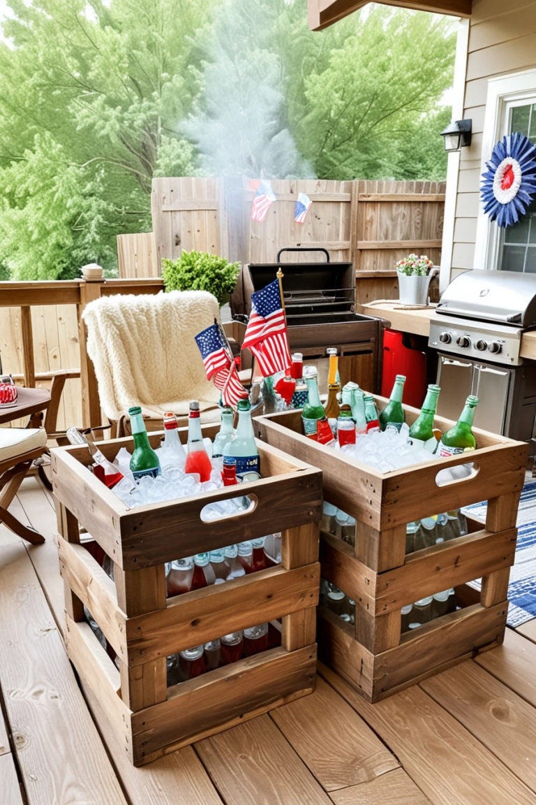 59 Rustic Outdoor Patio Ideas Decorated for the 4th of July