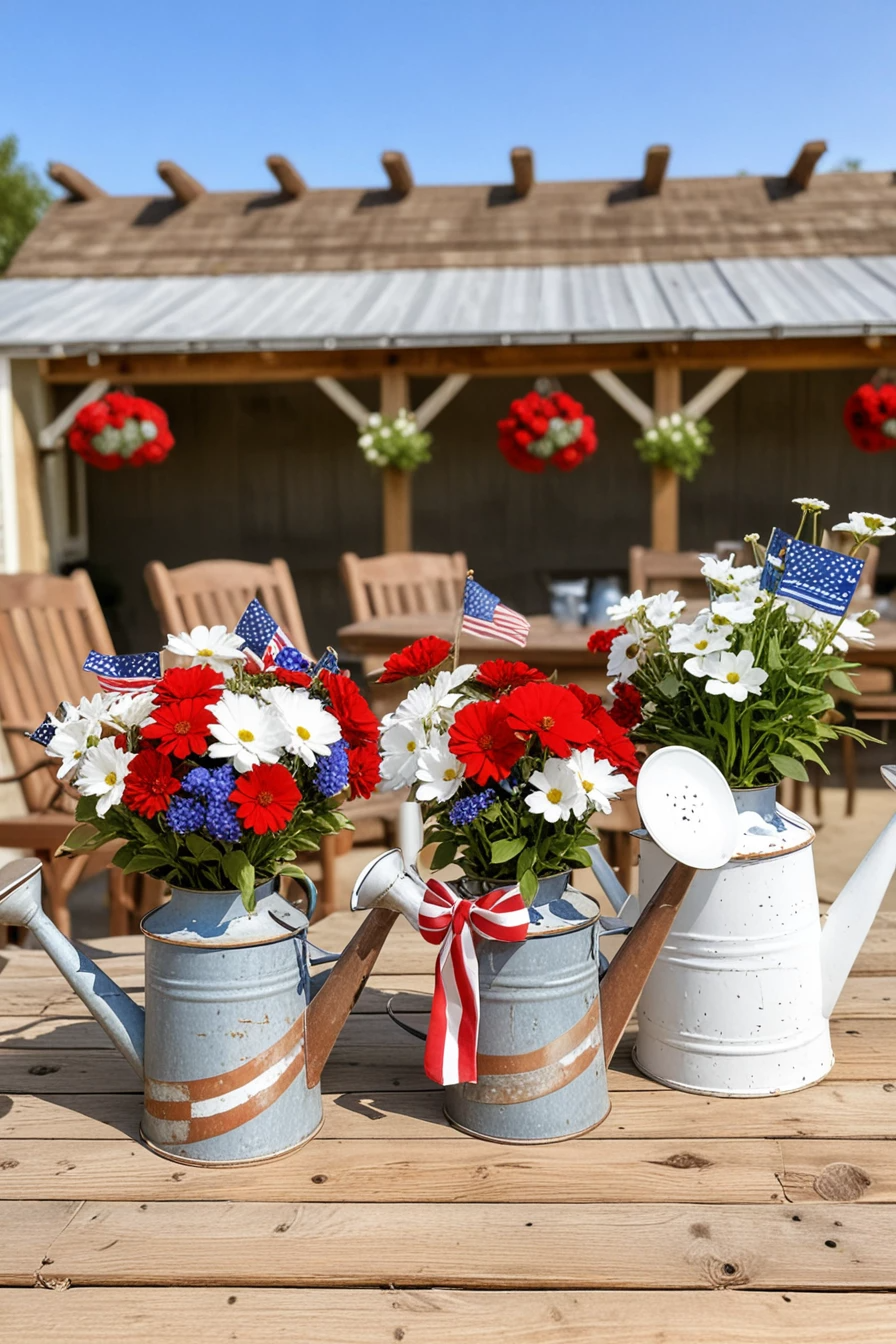 59 Rustic Outdoor Patio Ideas Decorated for the 4th of July