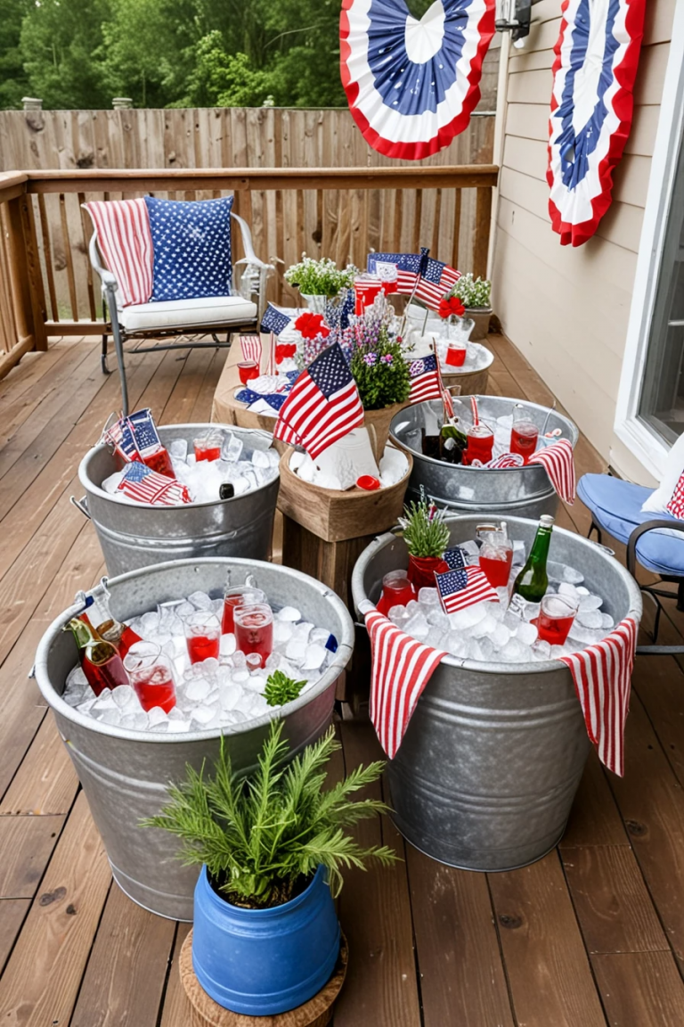 59 Rustic Outdoor Patio Ideas Decorated for the 4th of July
