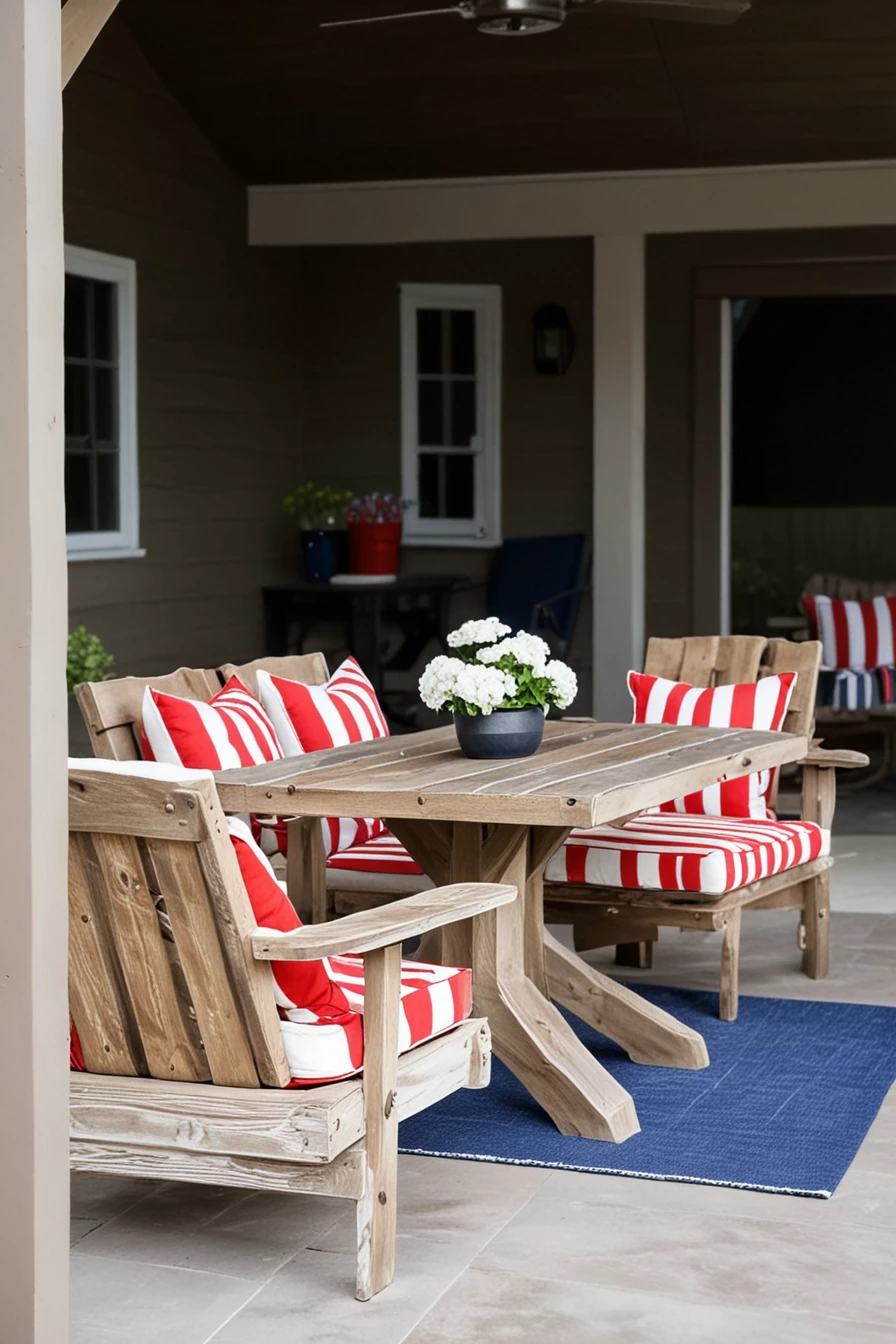 59 Rustic Outdoor Patio Ideas Decorated for the 4th of July