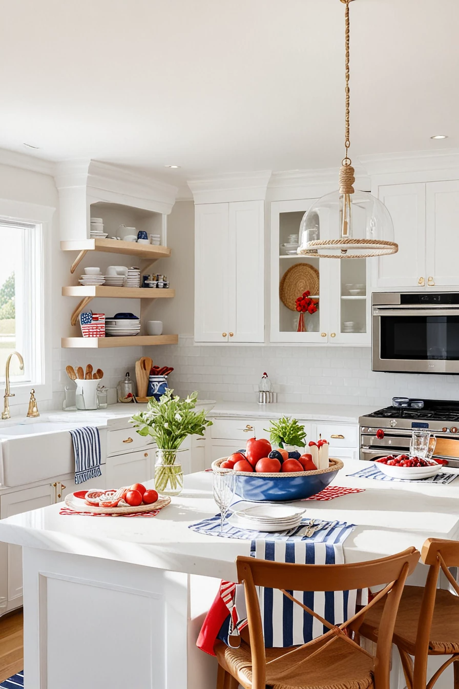 66 Stylish 4th of July Kitchen Decor Ideas to Celebrate in Patriotic Style