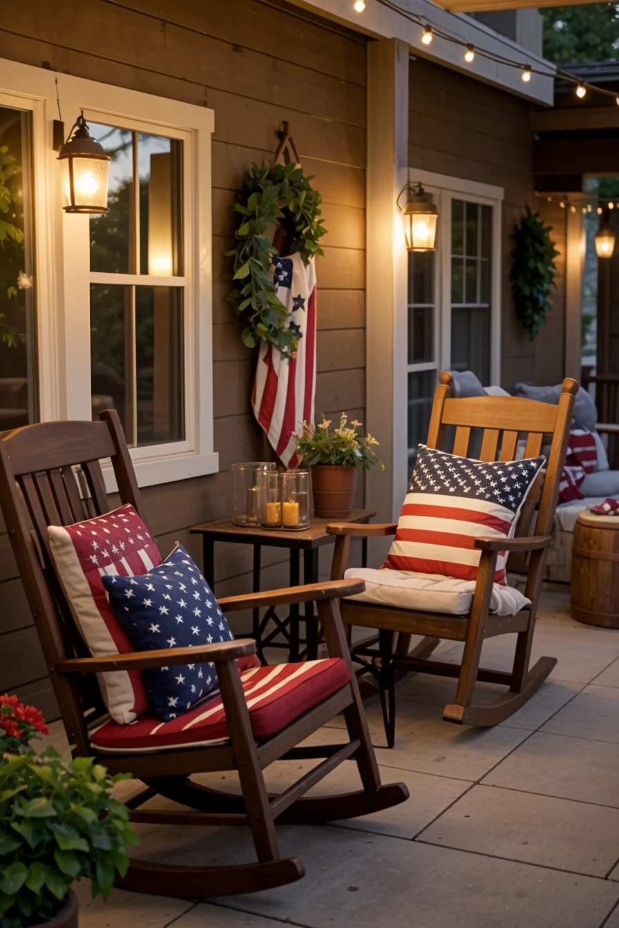 59 Rustic Outdoor Patio Ideas Decorated for the 4th of July