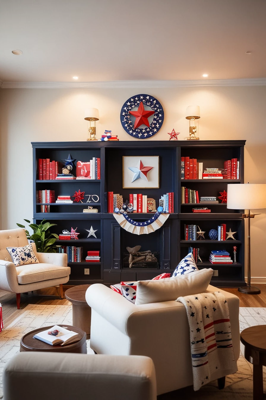 65 4th Of July-Inspired Bookshelf Decor Ideas To Celebrate In Style